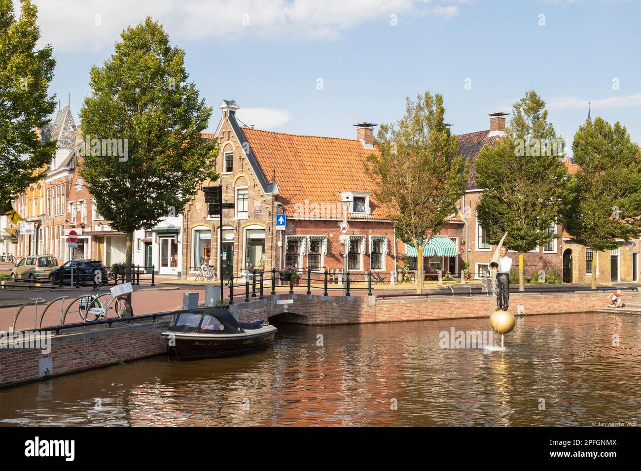 Fountain - The man with the cornucopia, in the Dutch town of Sneek in ...