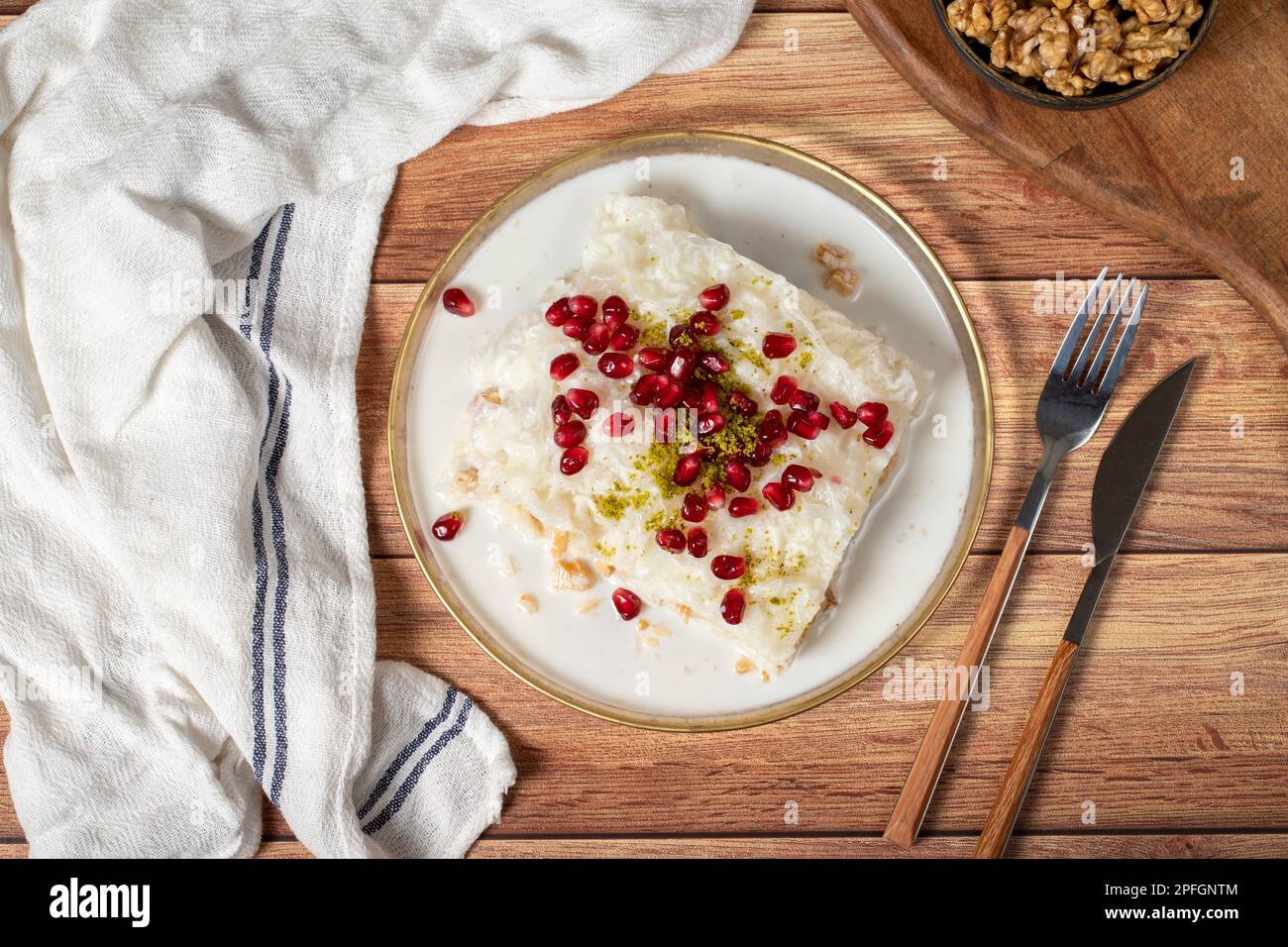 Gullac dessert. Milky dessert made special for the month of Ramadan ...