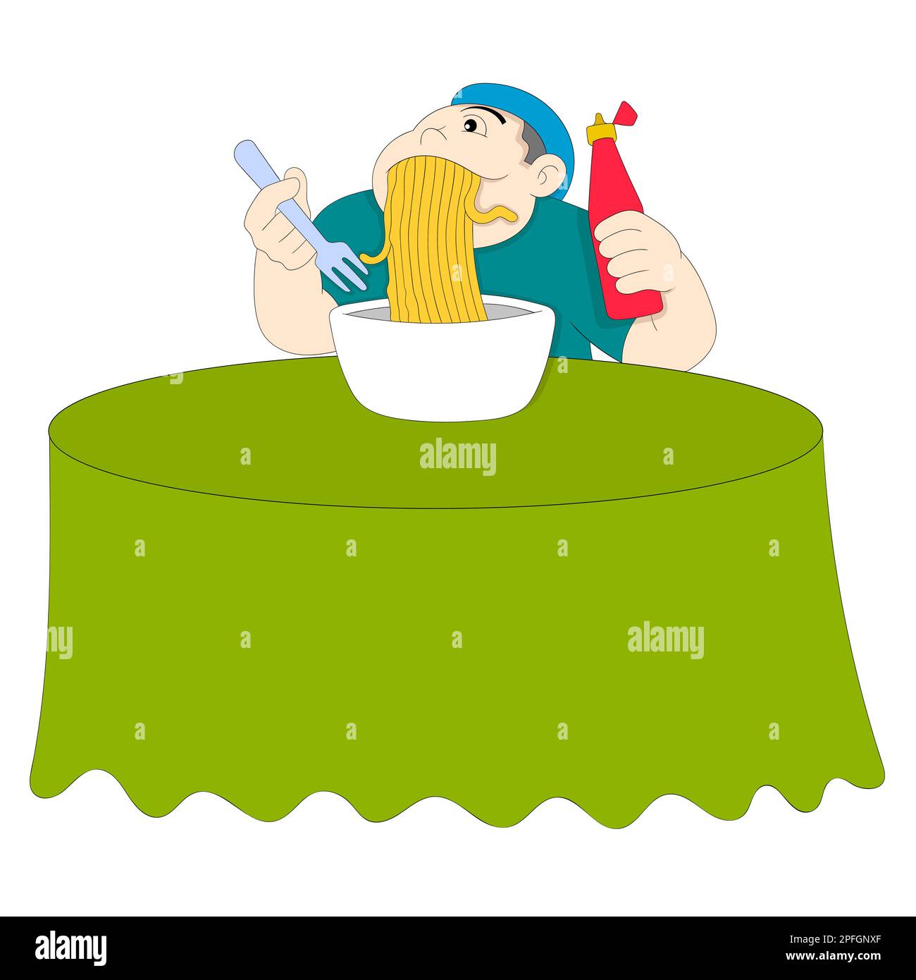 the fat man was sitting greedily Stock Vector Image & Art - Alamy