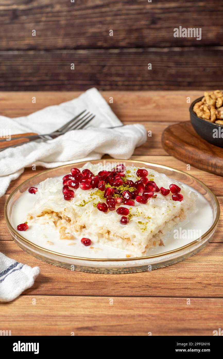 Gullac dessert. Milky dessert made special for the month of Ramadan ...
