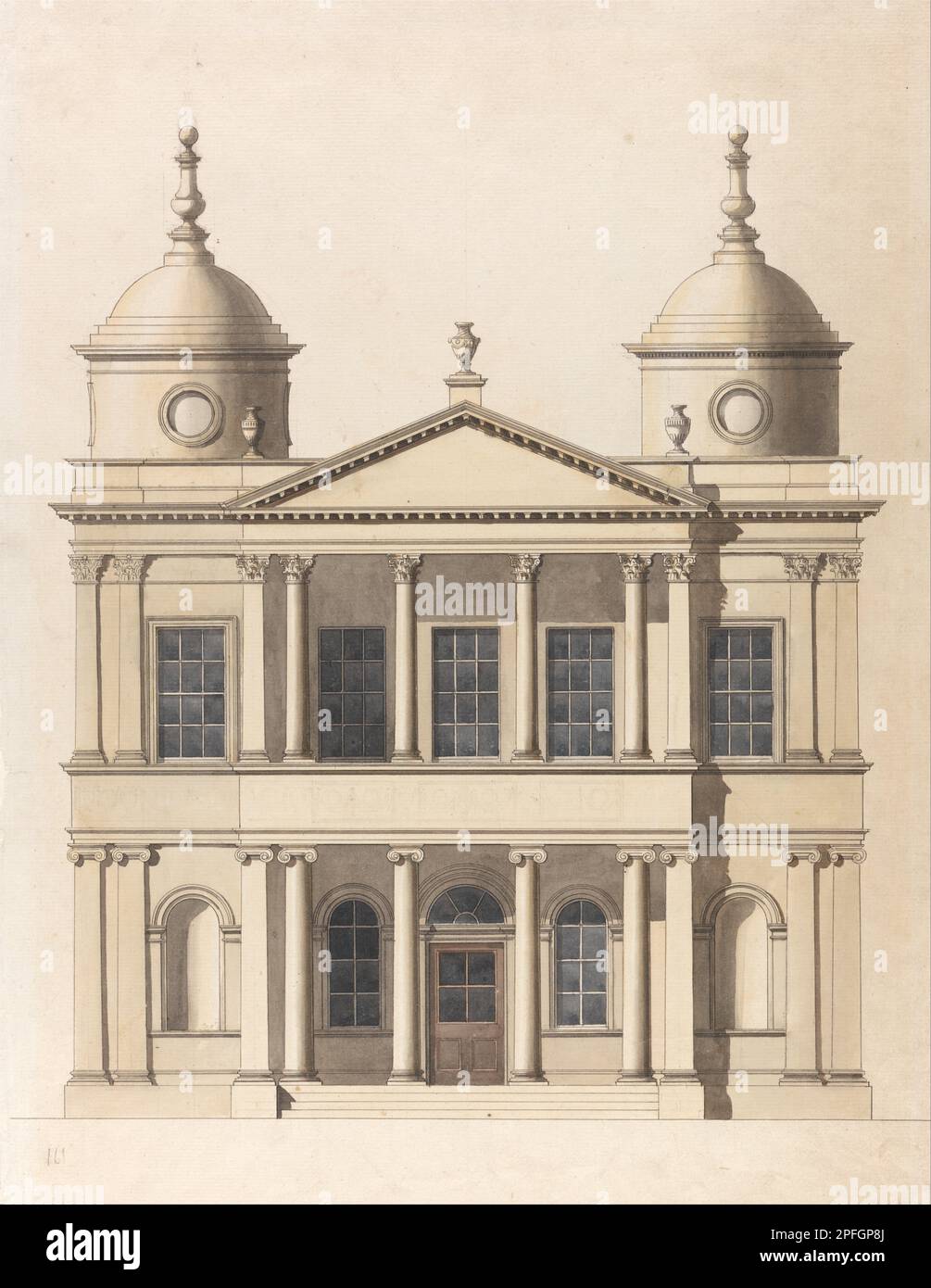 Design for a Church. Elevation of West Front by Paul Sandby Stock Photo ...