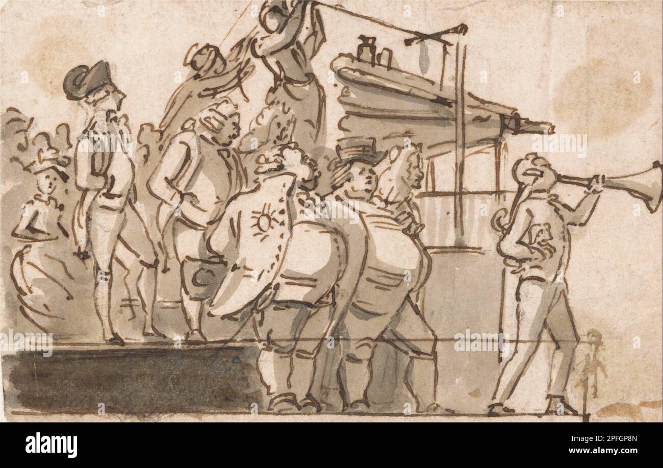 Election Scene by Paul Sandby Stock Photo - Alamy