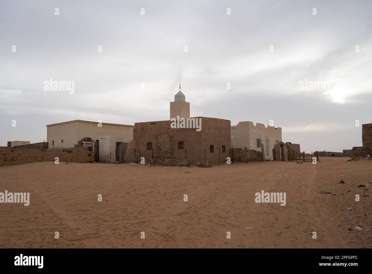 Ancient stone tower of Oudane, a UNESCO World Heritage Site, rises ...