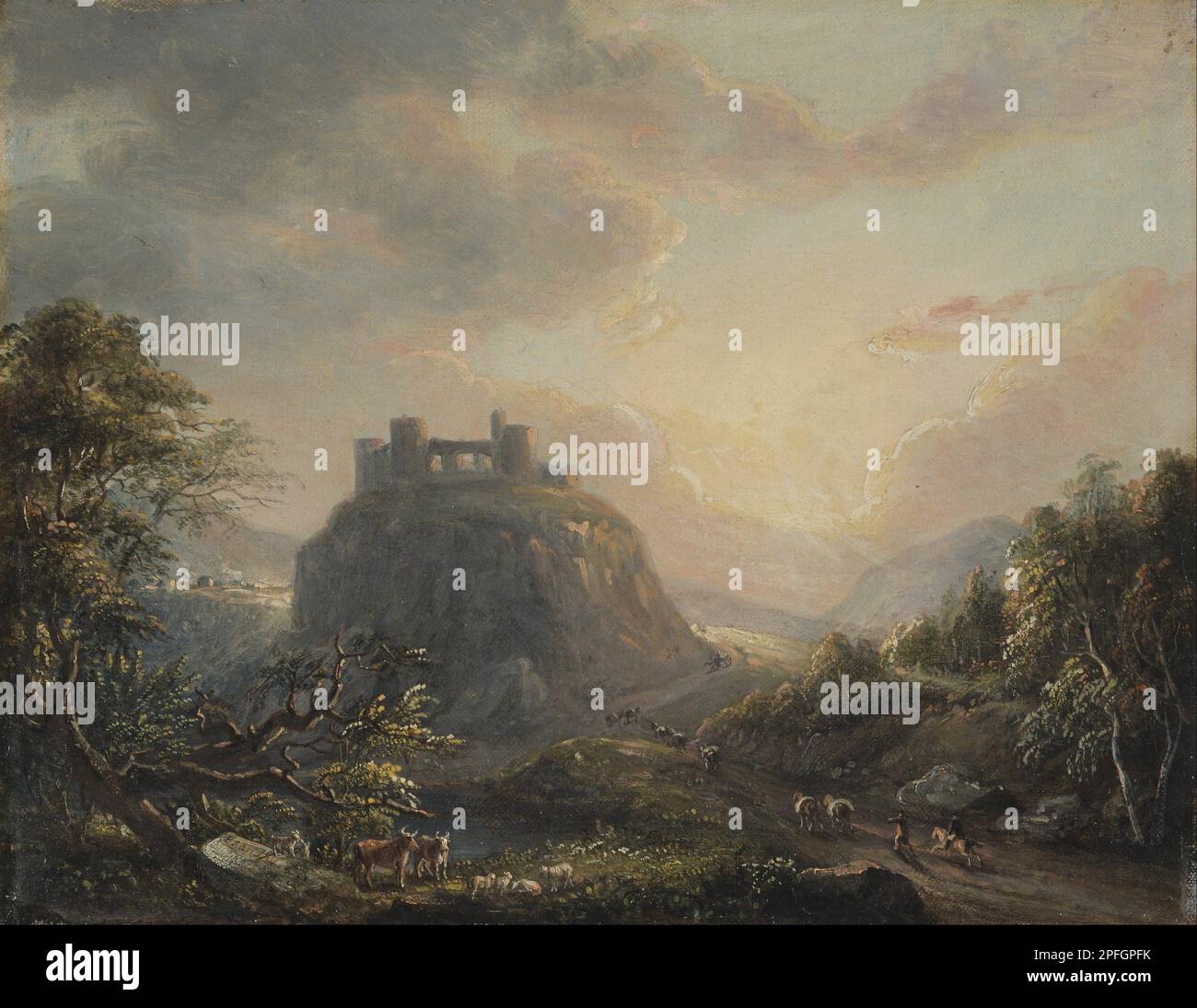 Landscape with a Castle circa 1808 by Paul Sandby Stock Photo - Alamy