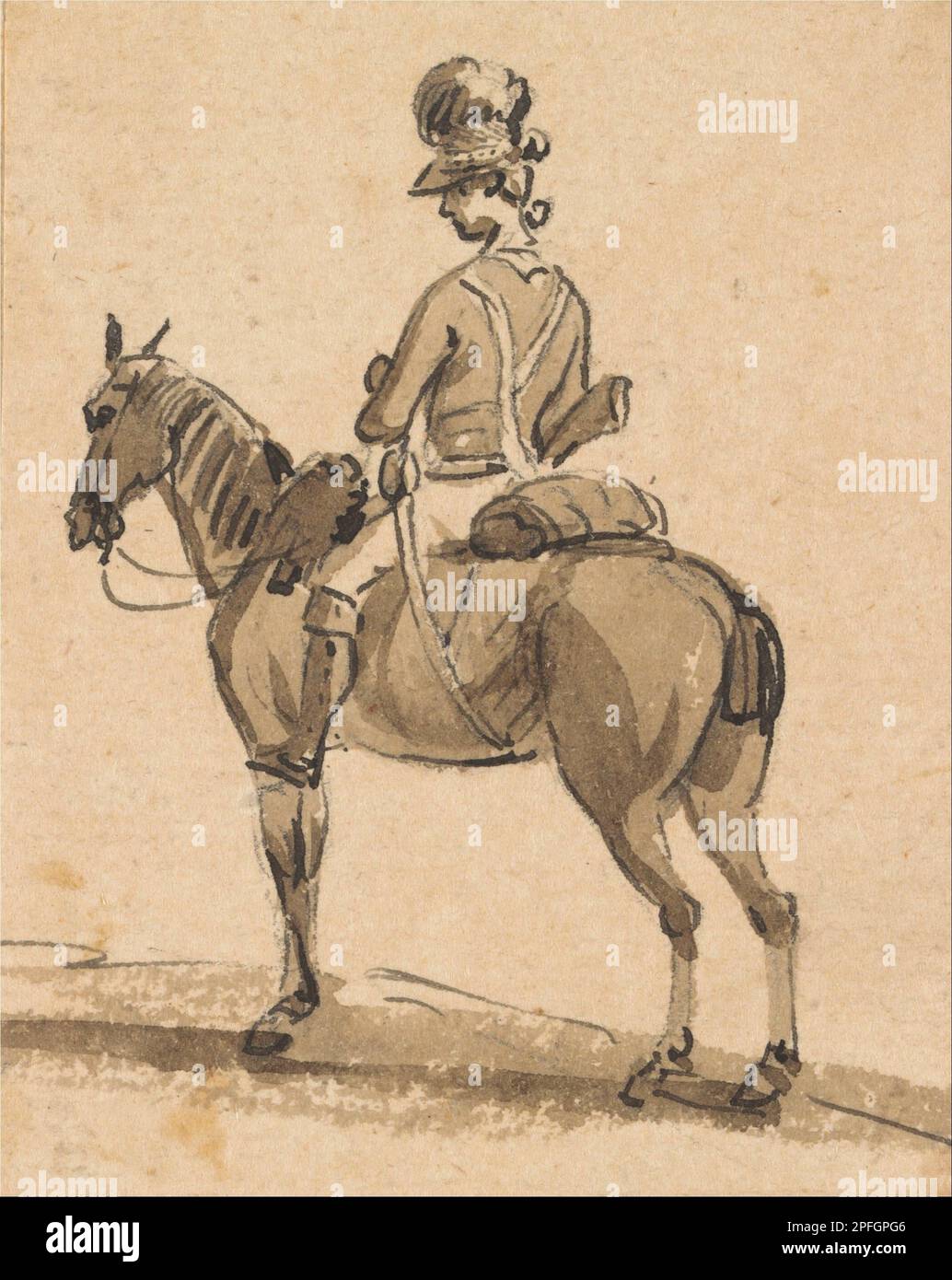Light Dragoon, Mounted, Facing Left by Paul Sandby Stock Photo - Alamy