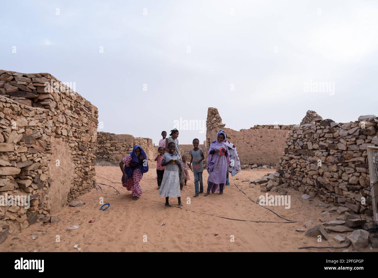 The ancient city of Chinguetti, Mauritania, filled with sand and ...