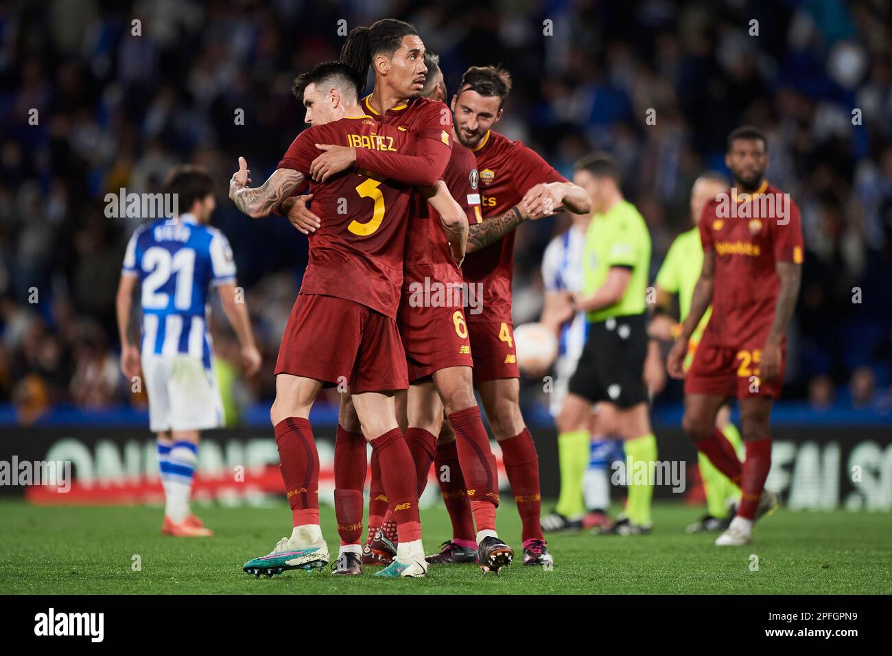 Chris Smalling and Roger Ibanez of AS Roma during the UEFA Europa ...