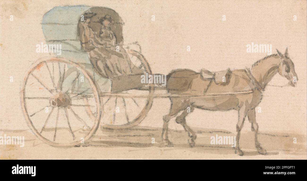 Pony and Hooded Gig by Paul Sandby Stock Photo - Alamy