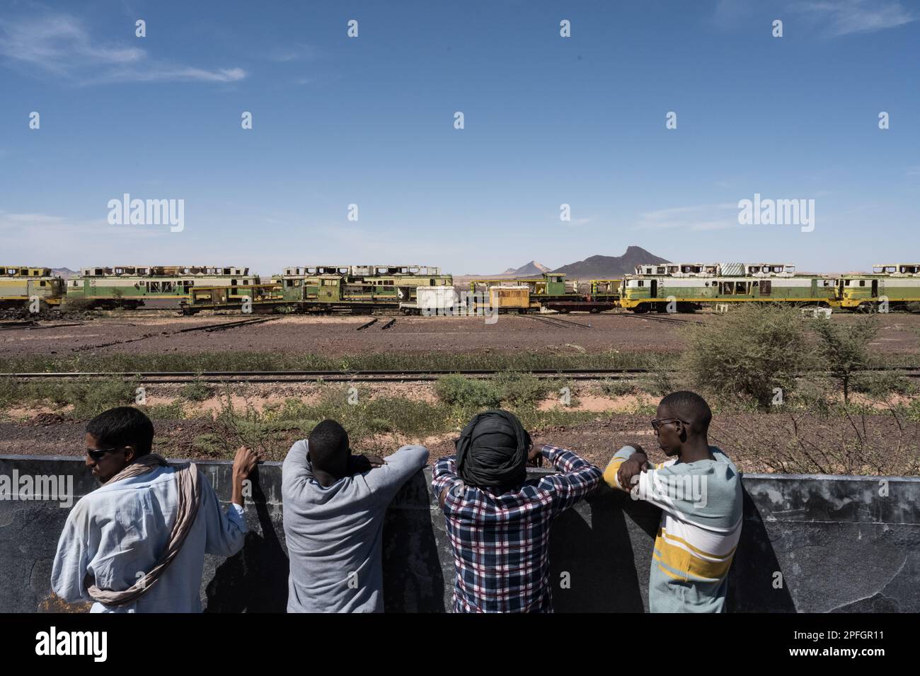 Passengers on the Iron Ore Train from Zouerat to Nouadhibou in ...