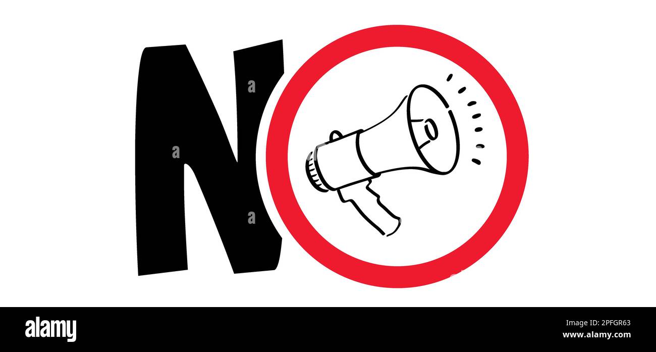 No megaphone or bullhorn prohibition sign. Do not use megaphone ...