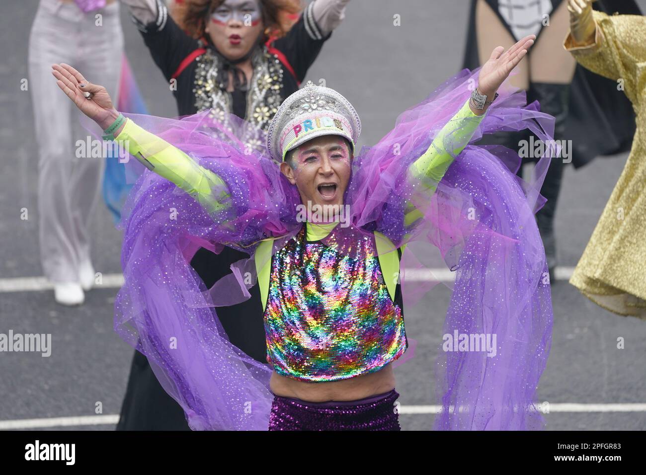 Performers take part in the St Patrick's Day Parade in Dublin. Picture ...
