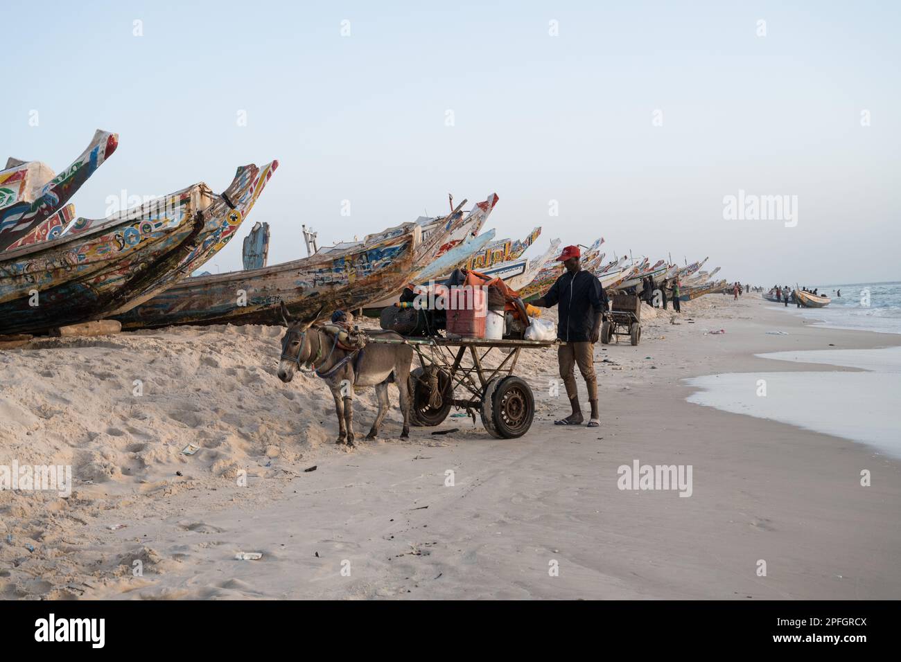 African fishermen with a truckload of fish. Port de Peche, Nouakchott's ...