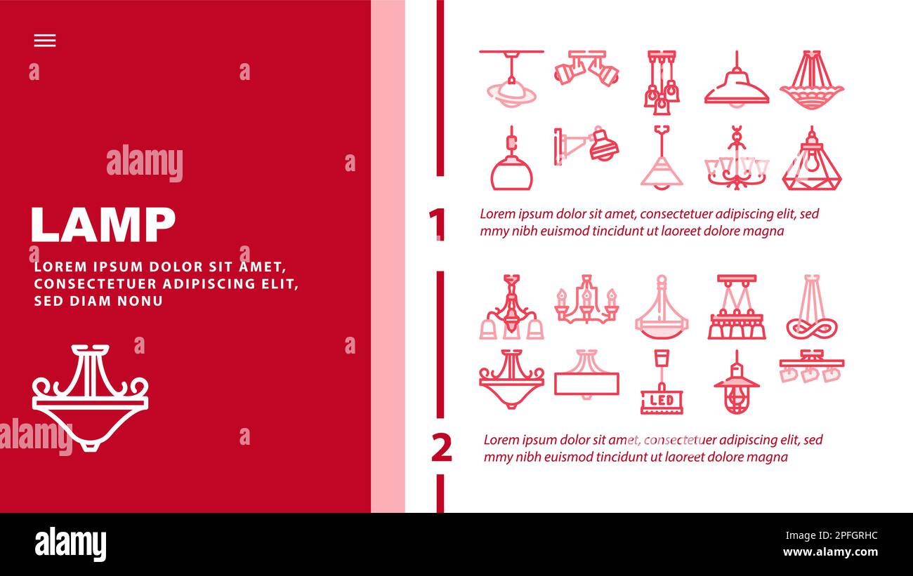 lamp table light home desk landing header vector Stock Vector Image ...