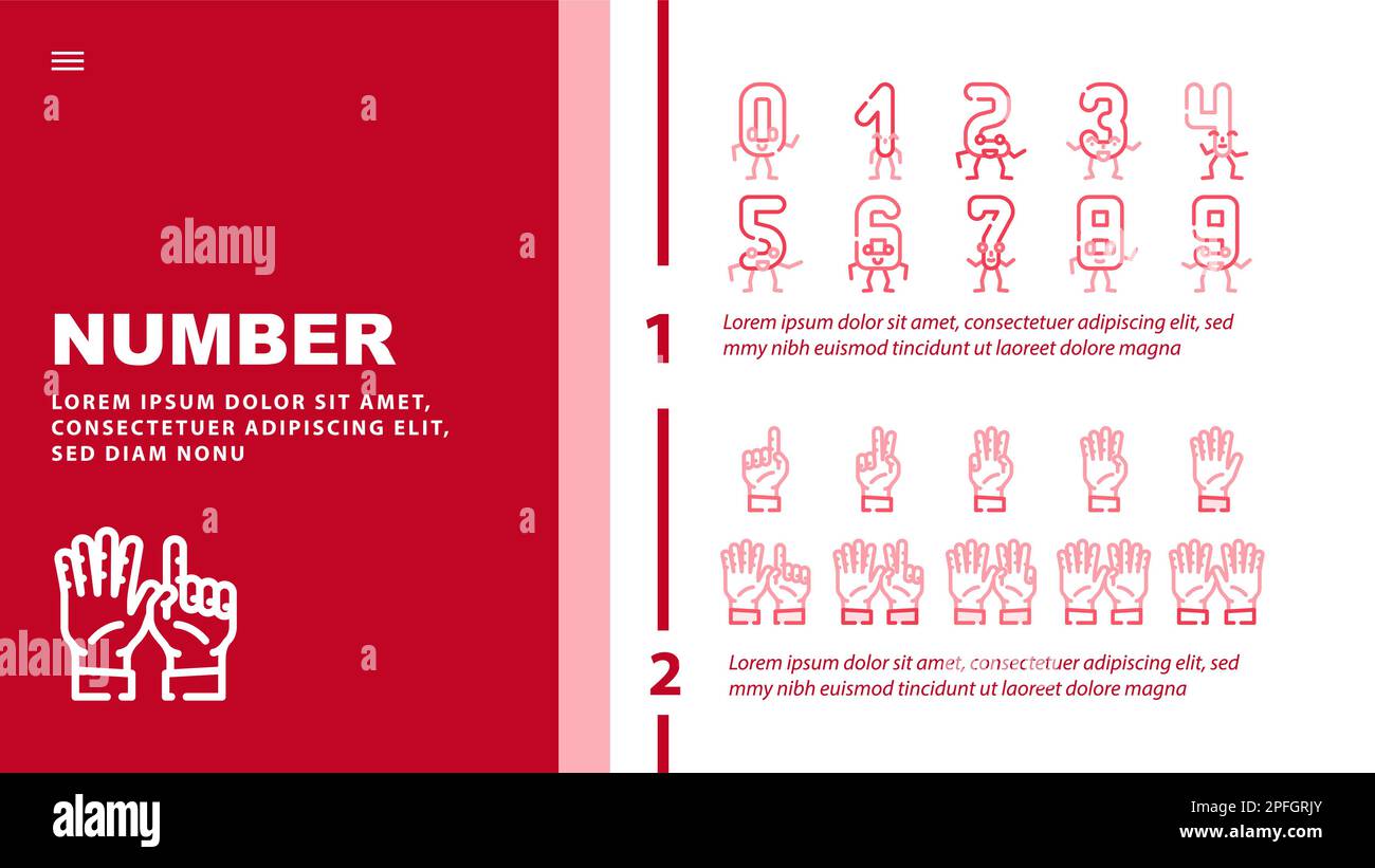 number character cute landing header vector Stock Vector Image & Art ...