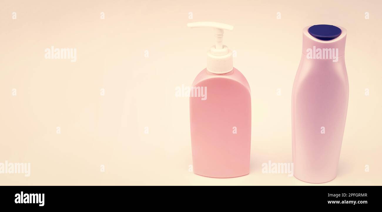 Multi purpose. Cosmetic bottles isolated on white. Refillable bottles ...
