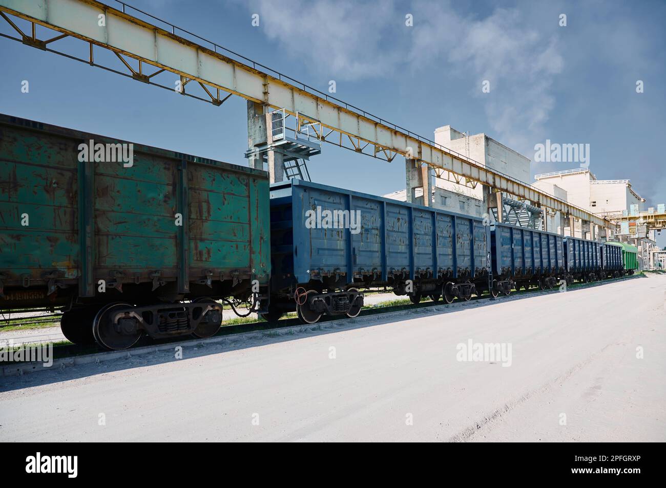 Freight cars on sidings of manufacturing silicate plant Stock Photo - Alamy
