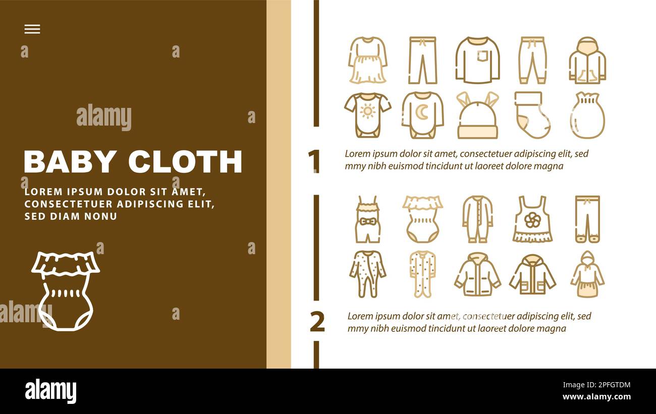 baby cloth infant newborn child landing header vector Stock Vector ...