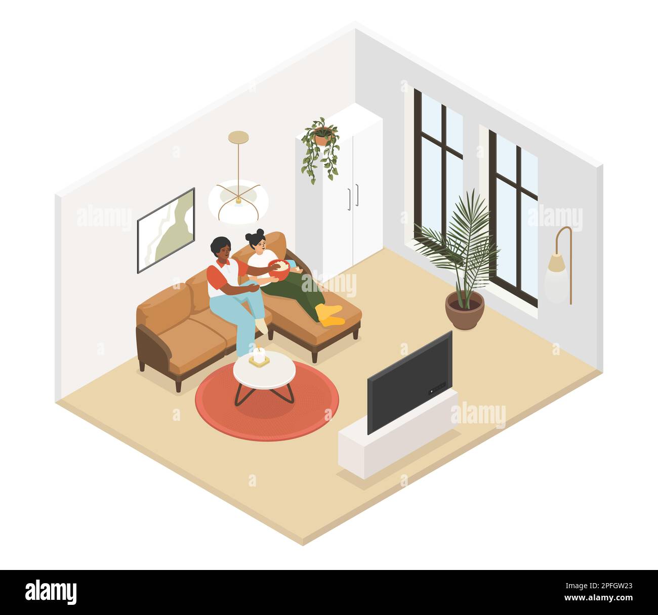 American style living room Stock Vector Images - Alamy