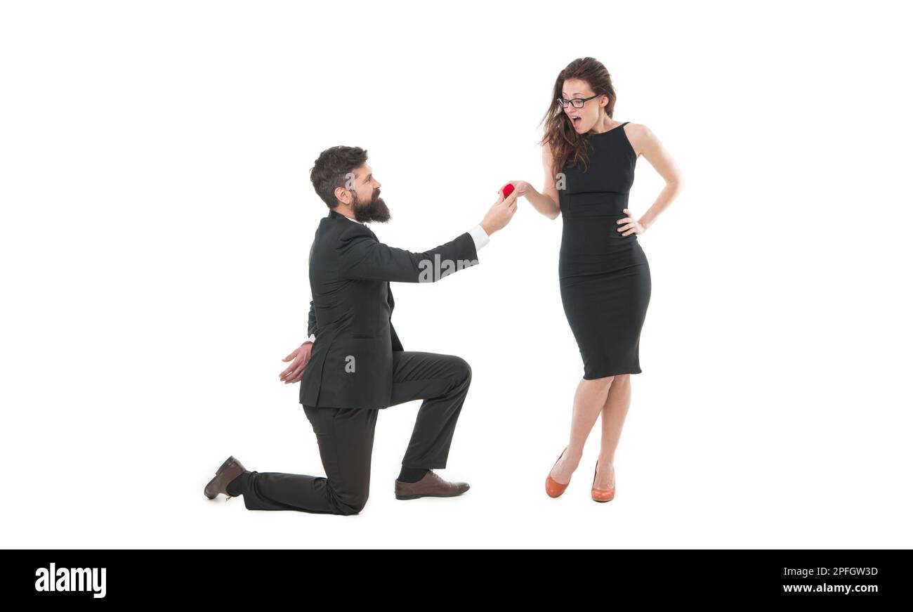 Proposal woman one knee Cut Out Stock Images & Pictures - Alamy