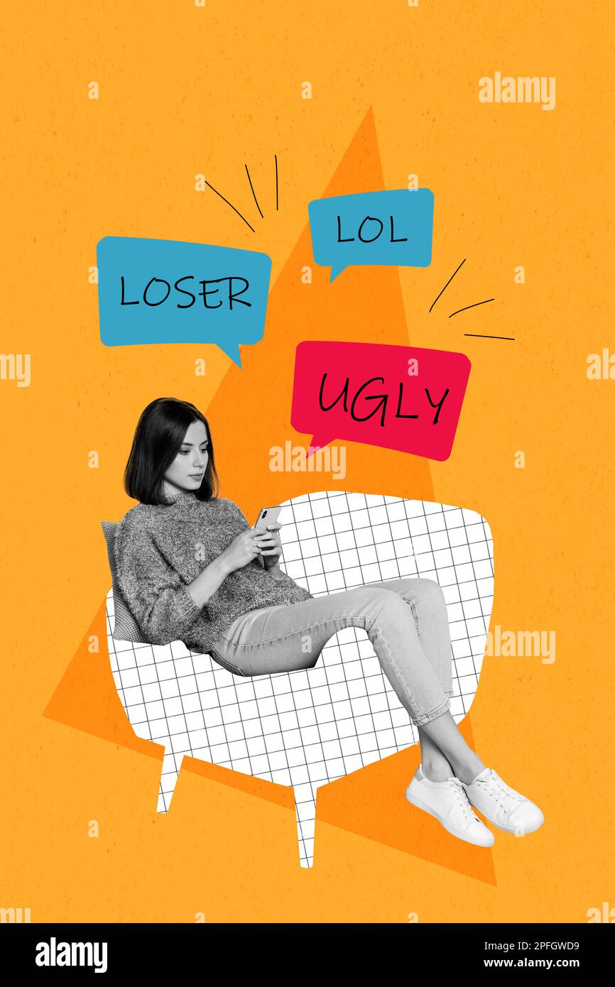 Young blogger girl read negative comments instagram twitter facebook ...