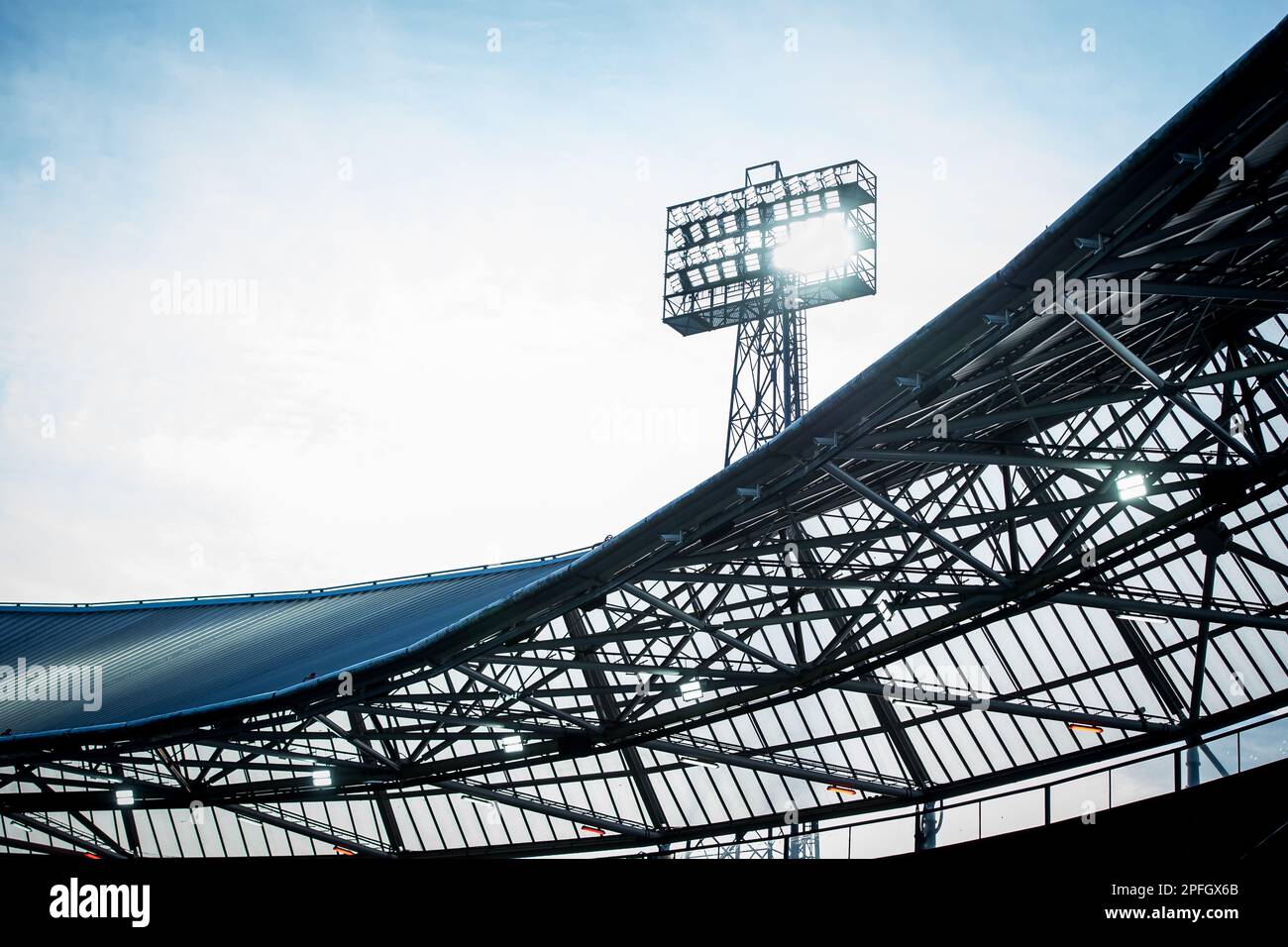 ROTTERDAM - roof and stadium lighting De Kuip during the UEFA Europa ...