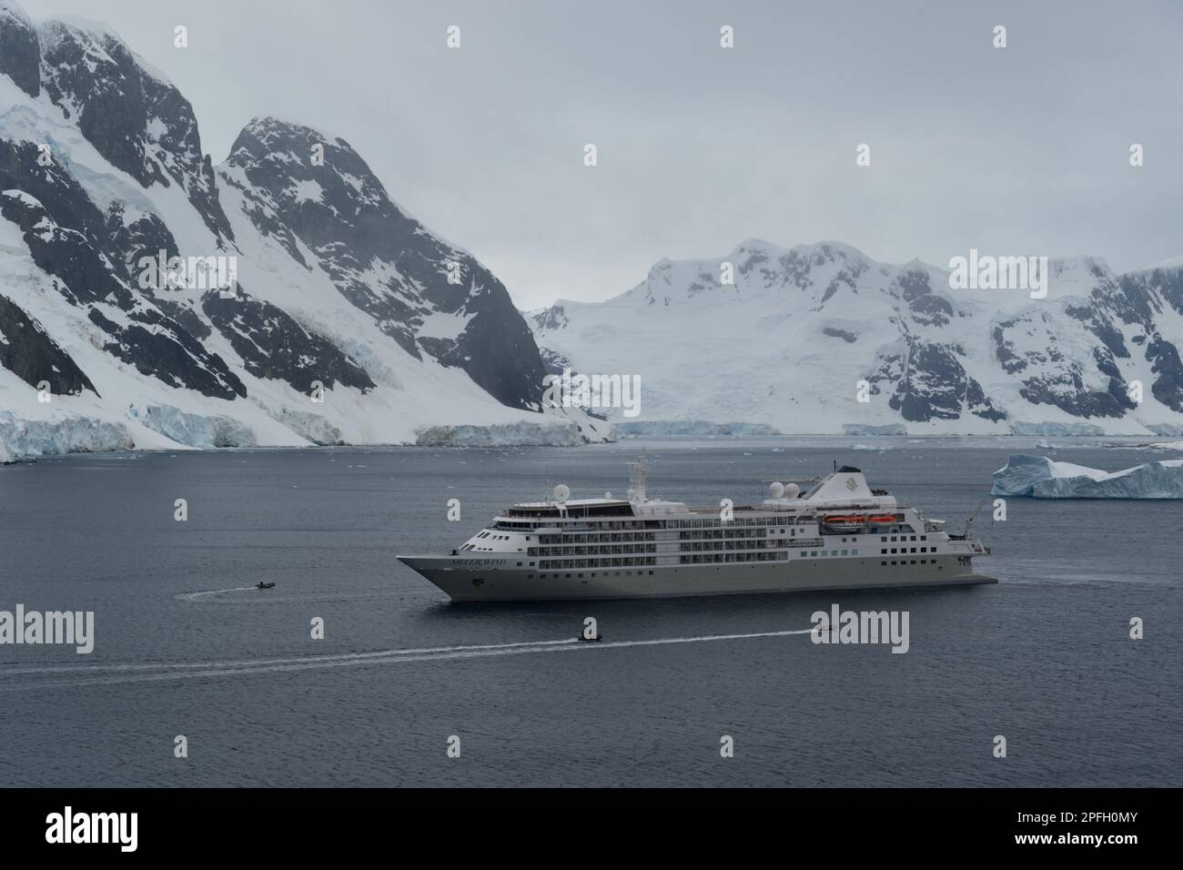 cruise ship moored at Booth Island Antarctica Stock Photo - Alamy