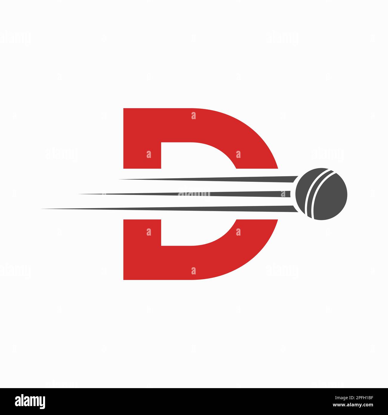 Initial Letter D Cricket Logo Concept With Ball Icon For Cricket Club ...