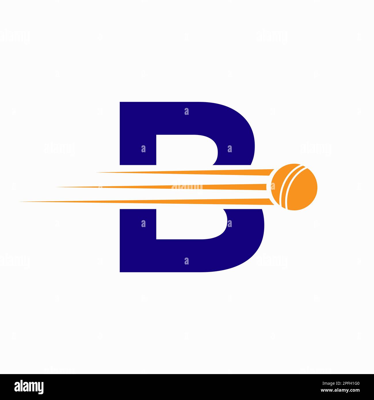 Initial Letter B Cricket Logo Concept With Ball Icon For Cricket Club ...
