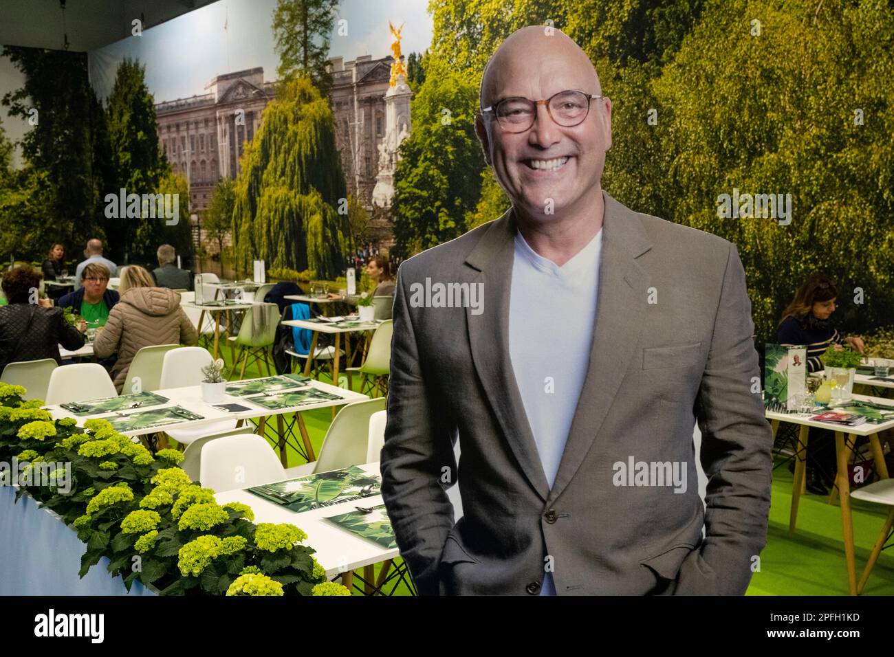 London, UK. 17 March 2023. A cardboard cut-out of TV chef Greg Wallace ...