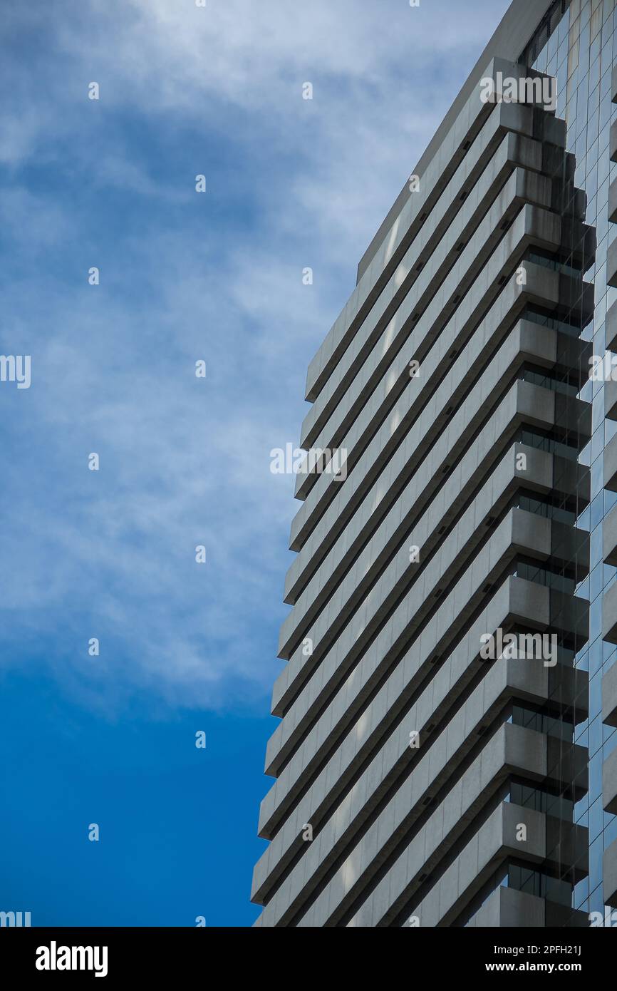 Walls of high-rise buildings against the sky background, high-rise ...