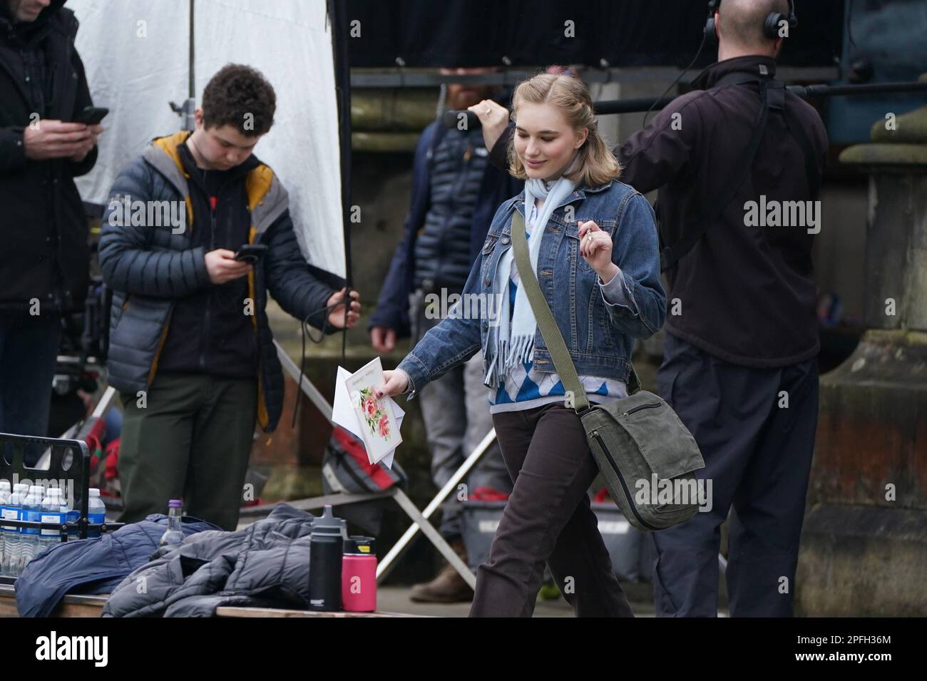 Background actors during filming for the next season of The Crown in St ...