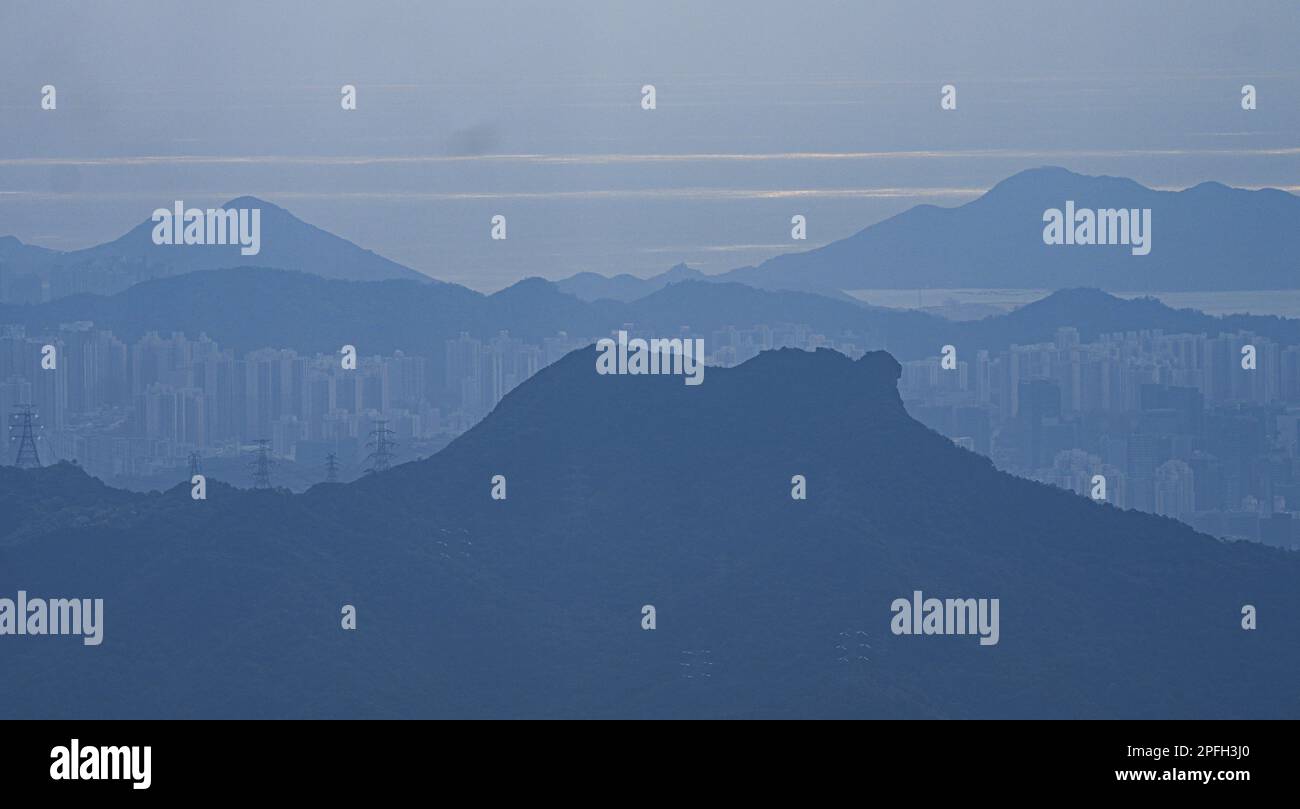 A view of Lion Rock from Tai Mo Shan. 24JAN23 SCMP / Sam Tsang Stock ...