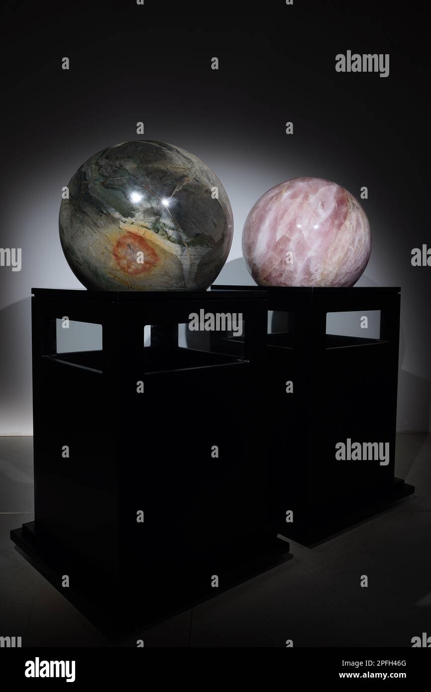 Crystal sphere/ Rose sphere and Agate sphere. Very unique crystal ...