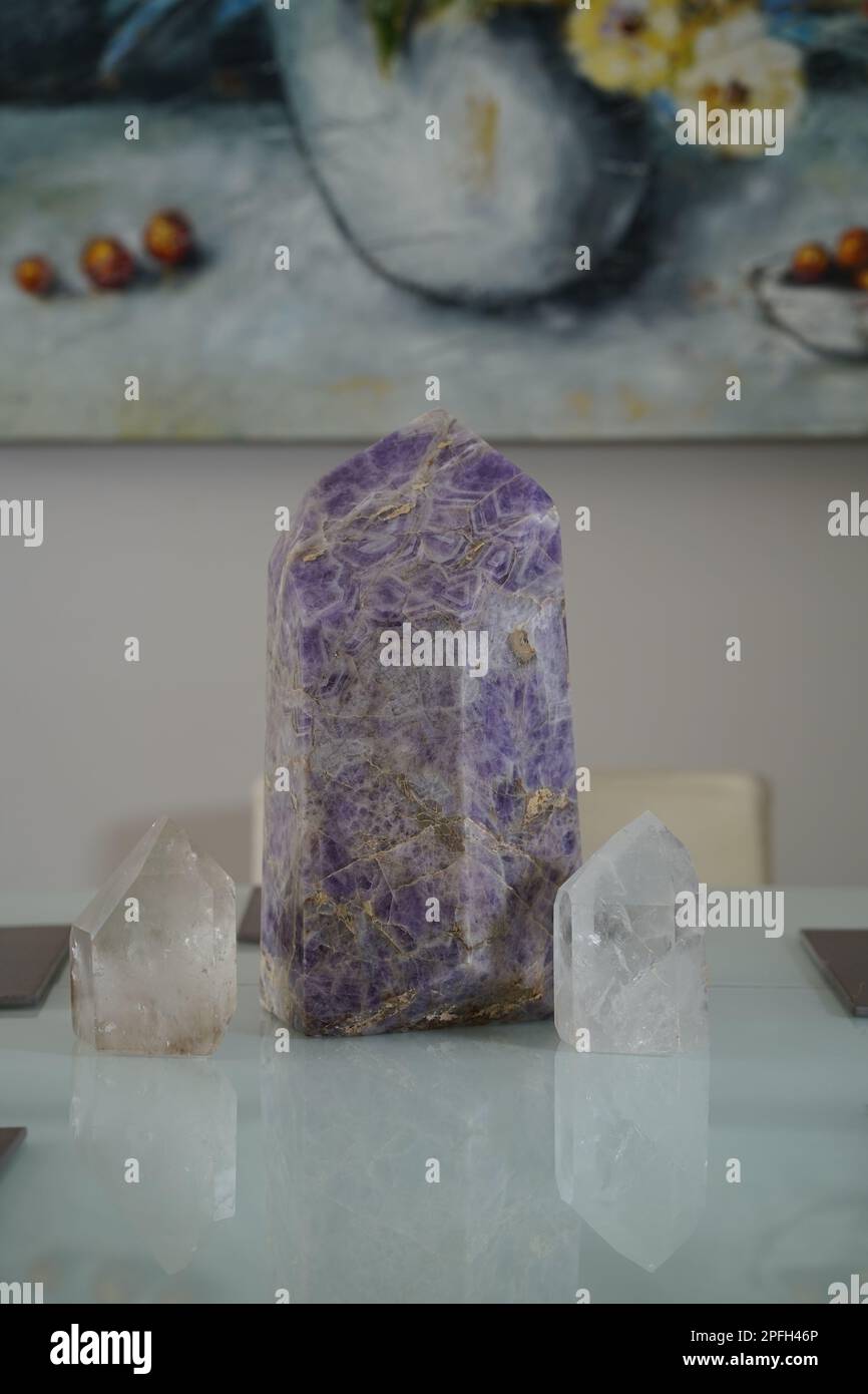 Amethyst crystal quartz. Unique crystal Stock Photo - Alamy