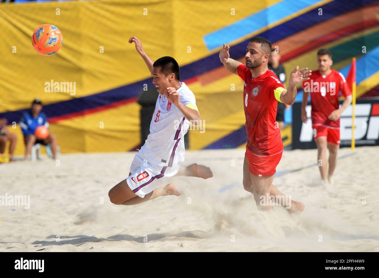 Pattaya, Thailand. 17th Mar, 2023. Cai Weiming (L) of China competes ...