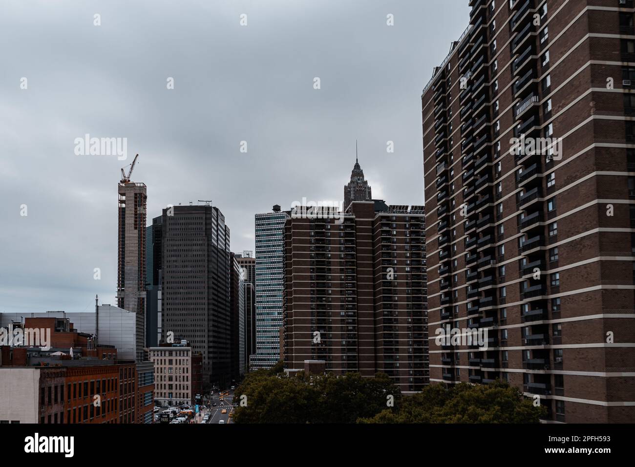 A scenic aerial view of a bustling metropolitan cityscape, featuring ...