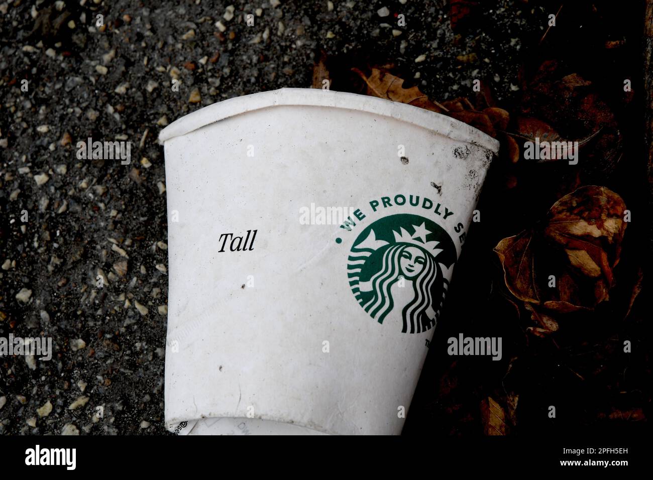 Copenhagen /Denmark/17 March 2023/ Seattle chain starbucjs coffee cup ...