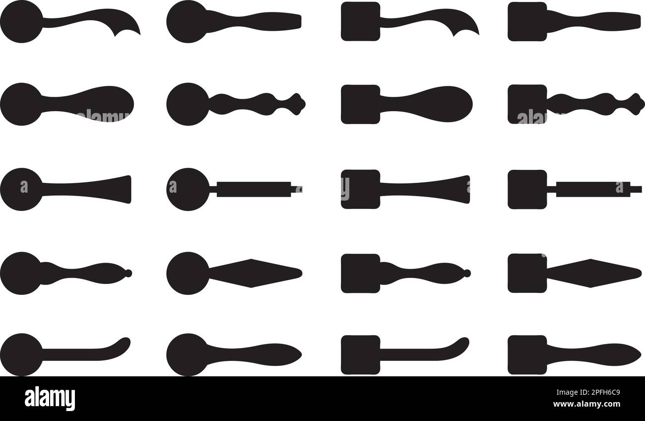 Collage of different door knobs isolated on white Stock Vector Image ...