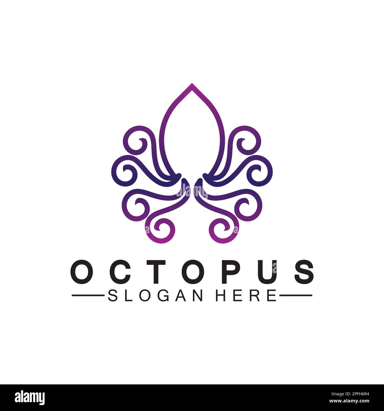 Octopus simple modern line art logo design-vector illustration Stock ...