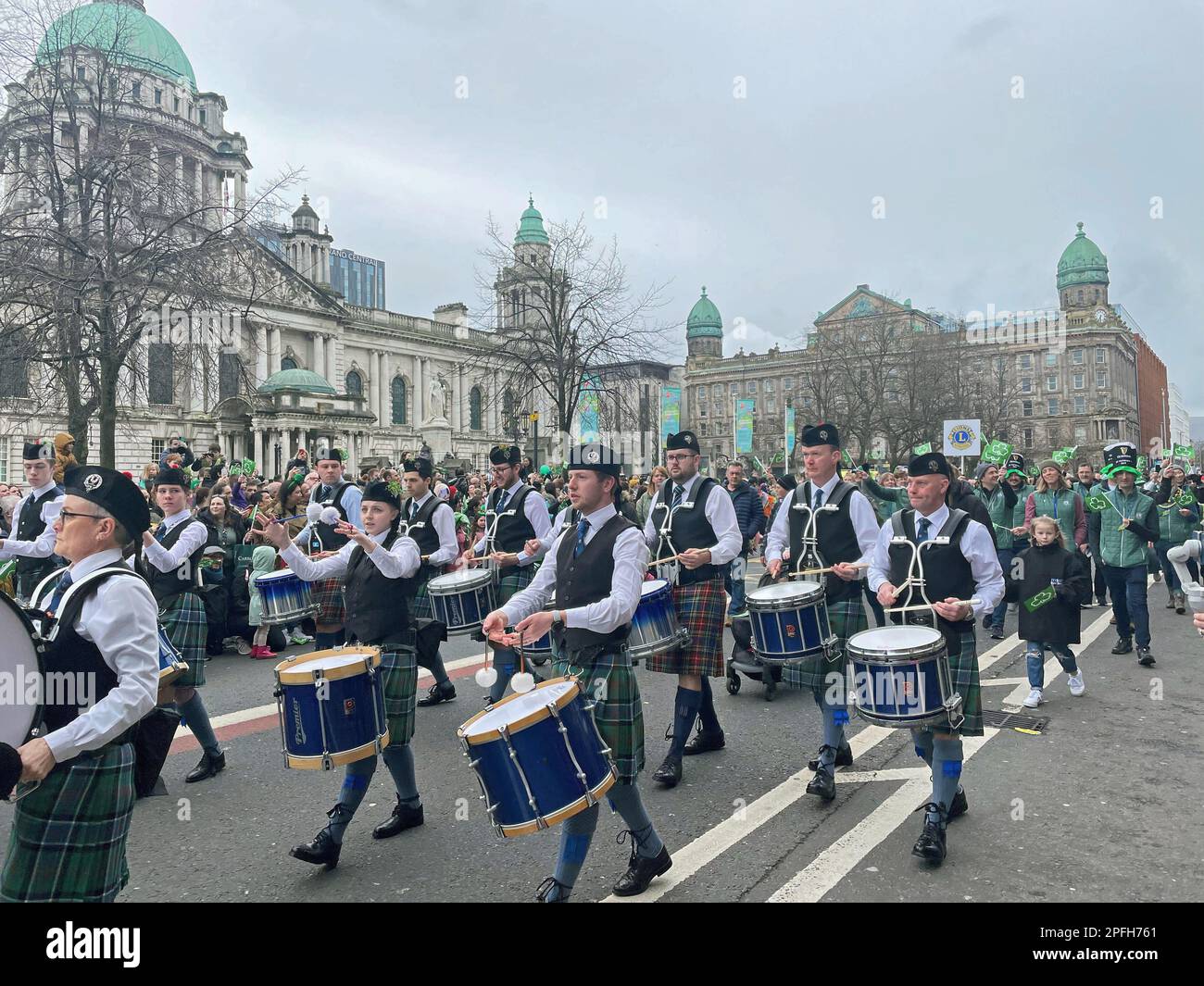 Performers take part in the St Patrick's Day Parade in Belfast. Picture ...