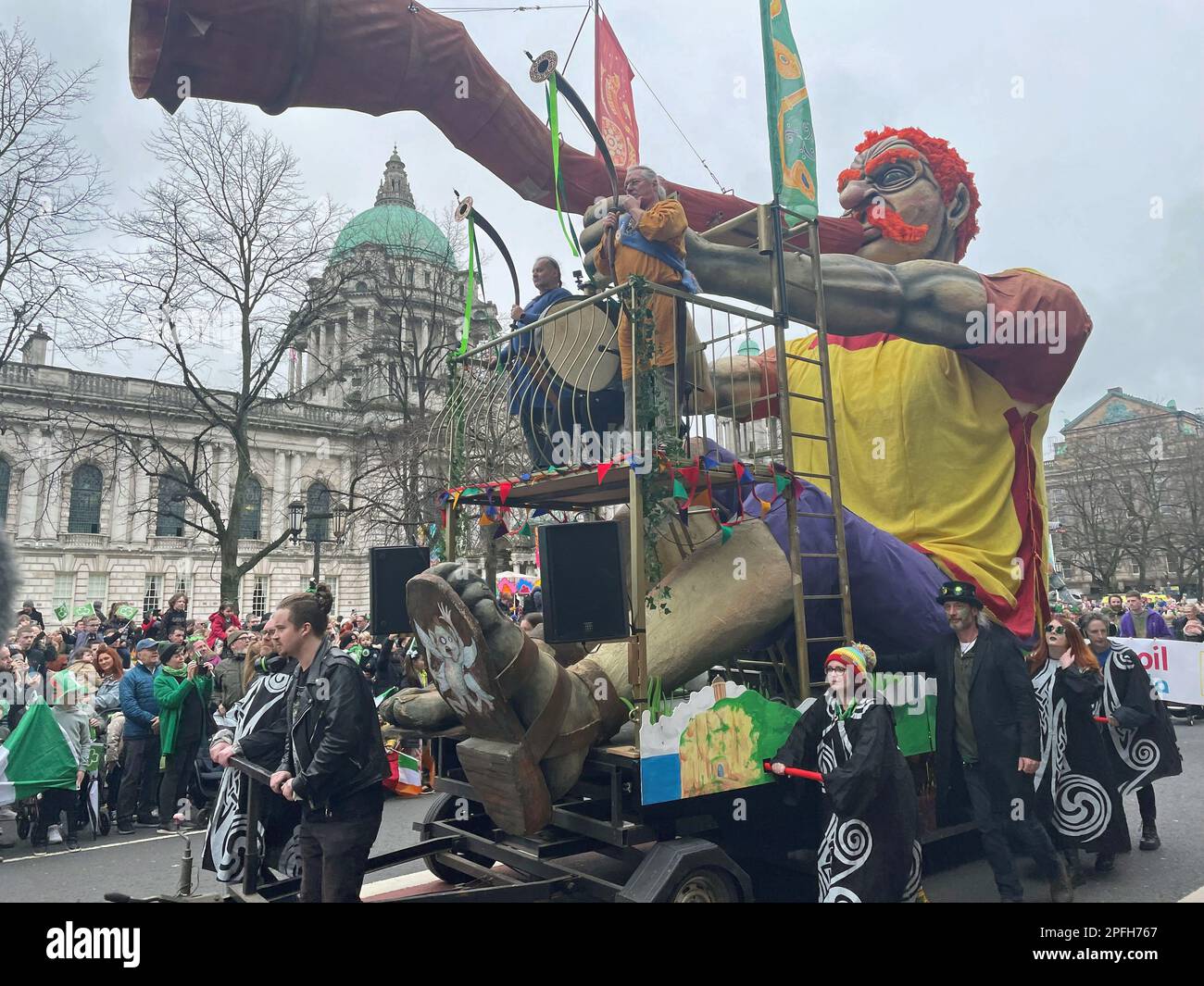 Performers take part in the St Patrick's Day Parade in Belfast. Picture ...
