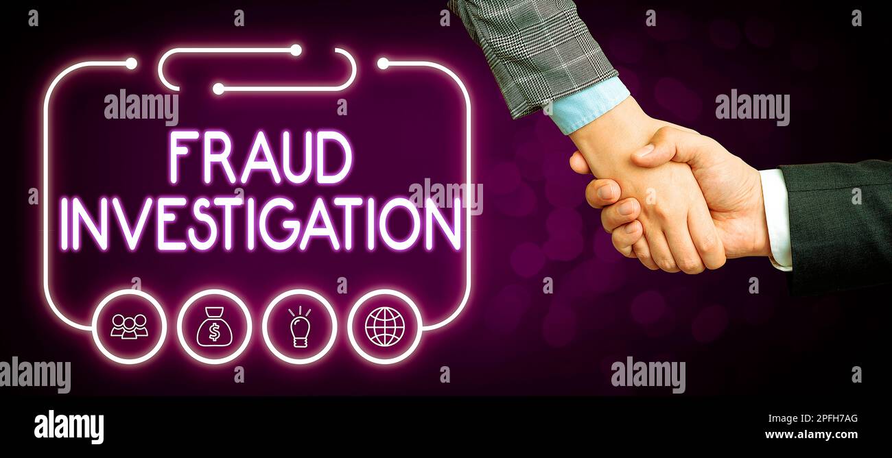 Text sign showing Fraud Investigation. Internet Concept process of ...
