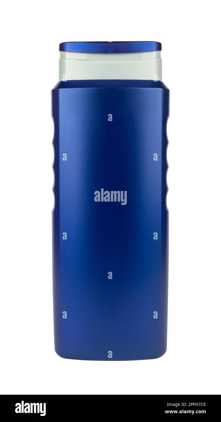 Navy blue plastic container with a silver lid on white background Stock ...