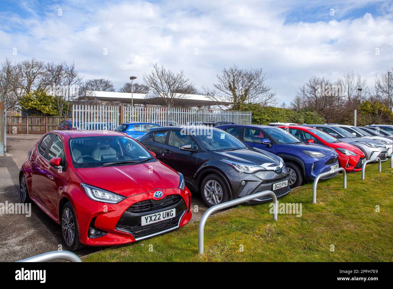 Modern TOYOTA Vehicles for sale Stock Photo - Alamy