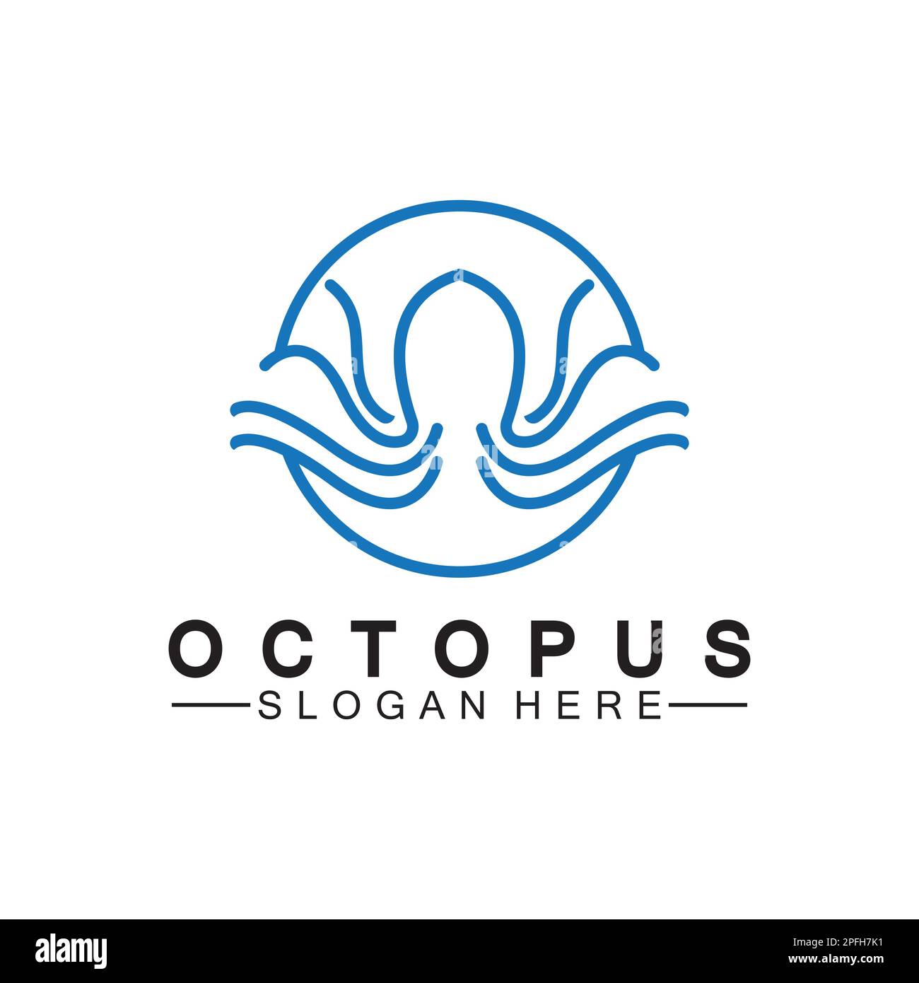 Octopus simple modern line art logo design-vector illustration Stock ...
