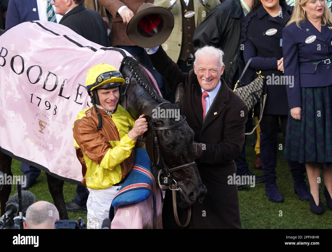 Paul Townend celebrates winning the Boodles Cheltenham Gold Cup Chase ...
