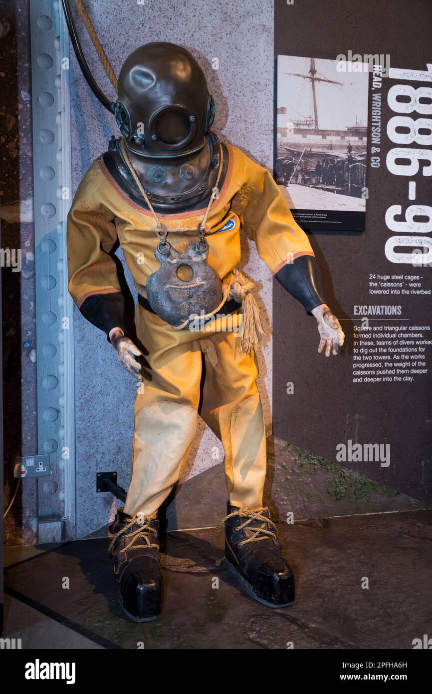 Siebe Gorman divers suit and helmet; the sort used in digging the ...