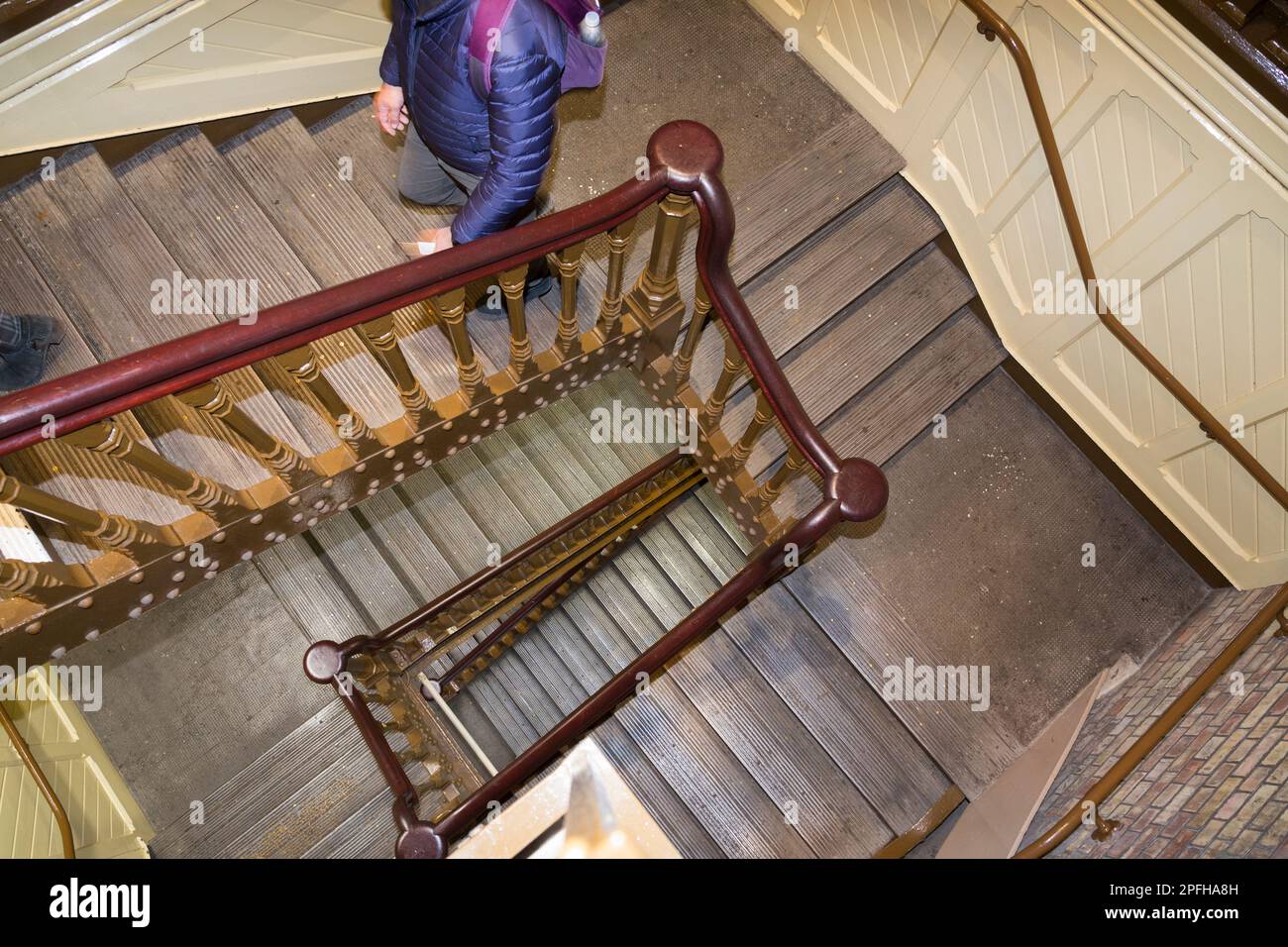 Victorian stairs / steps / staircase in the north tower of Tower Bridge ...