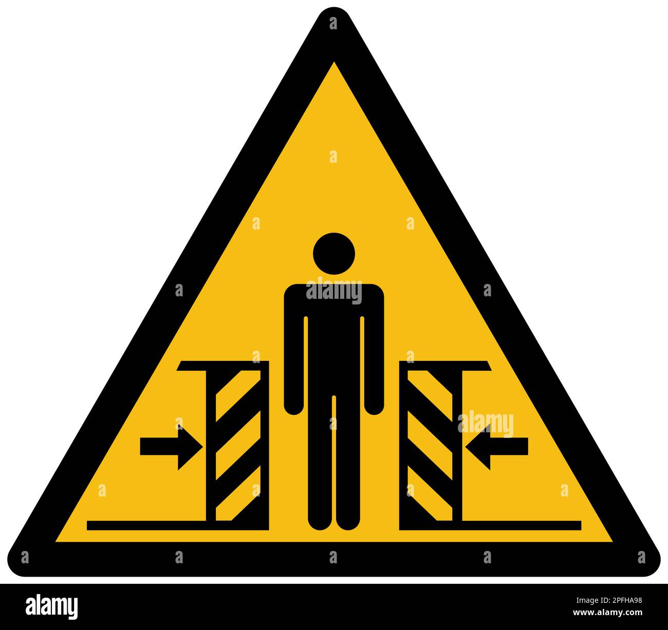 ISO 7010 Crushing by moving parts sign Stock Photo - Alamy