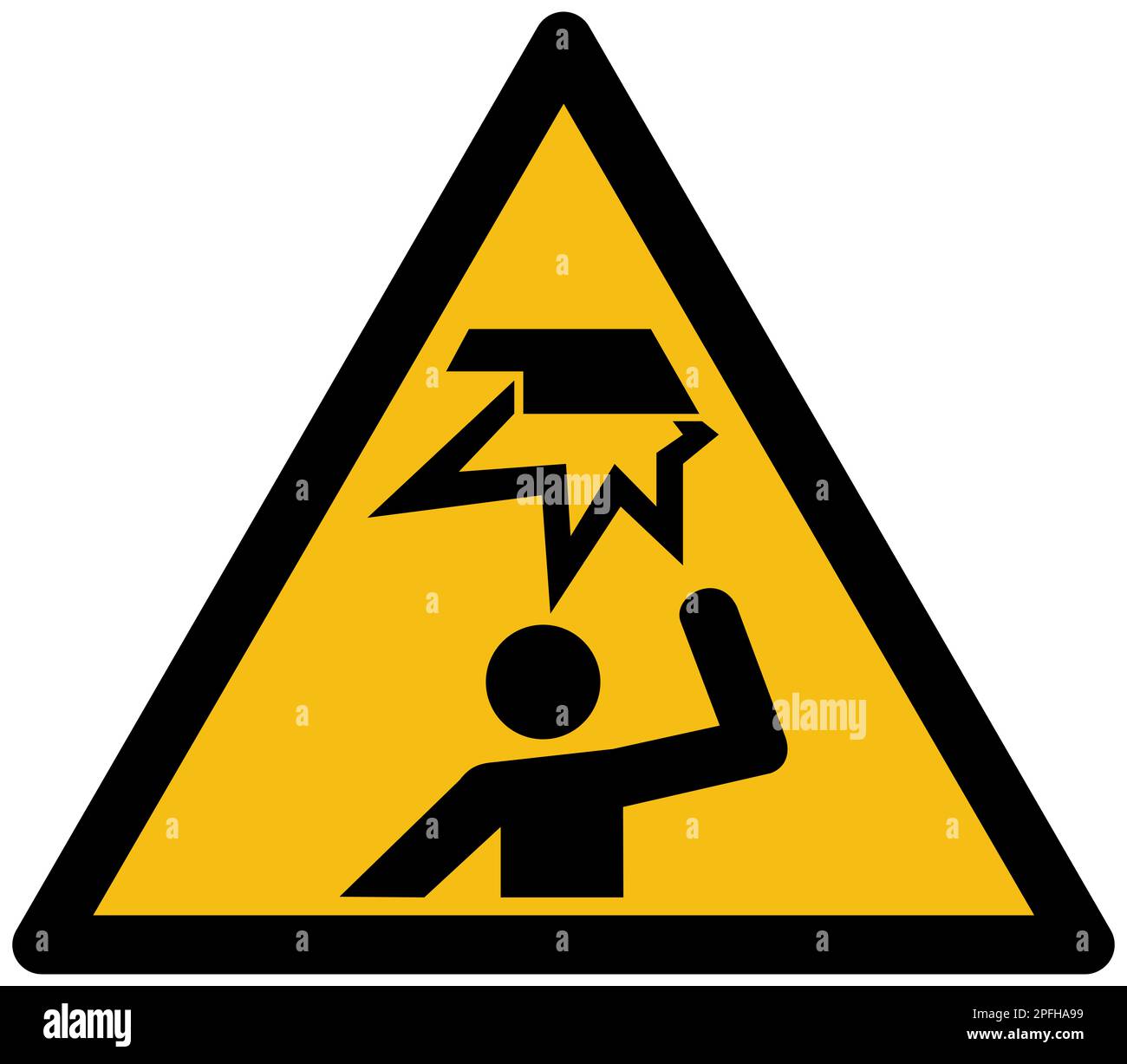ISO 7010 Overhead obstacle sign Stock Photo - Alamy